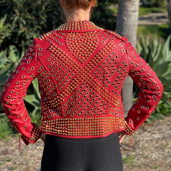 Moschino | Jackets & Coats | Moschino Vintage Red Leather Jacket | Poshmark